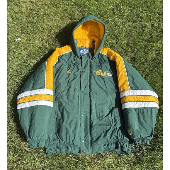 STARTER | Jackets & Coats | Vintage 9s Starter Green Bay Packers Hooded ...